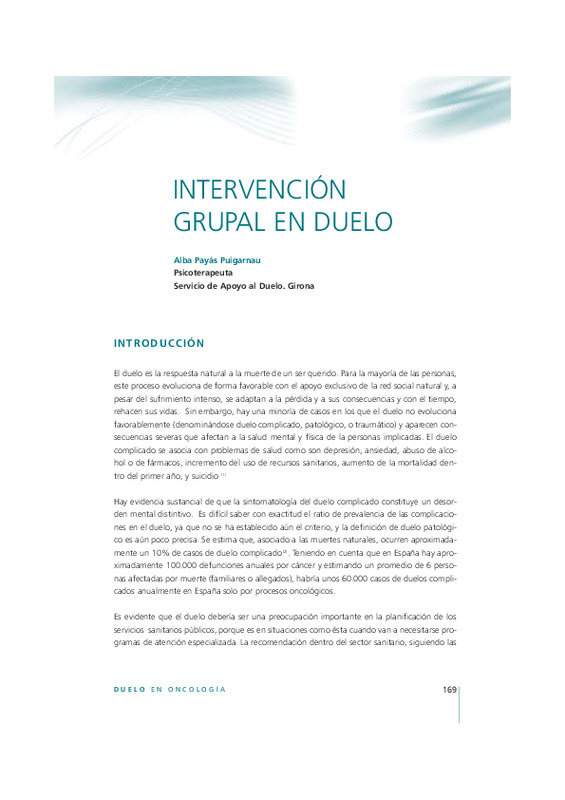Intervención grupal en duelo · Biblioteca Virtual - CCH