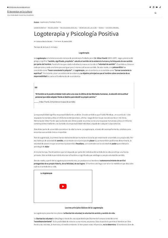 Logoterapia y psicología positiva · Biblioteca Virtual - CCH