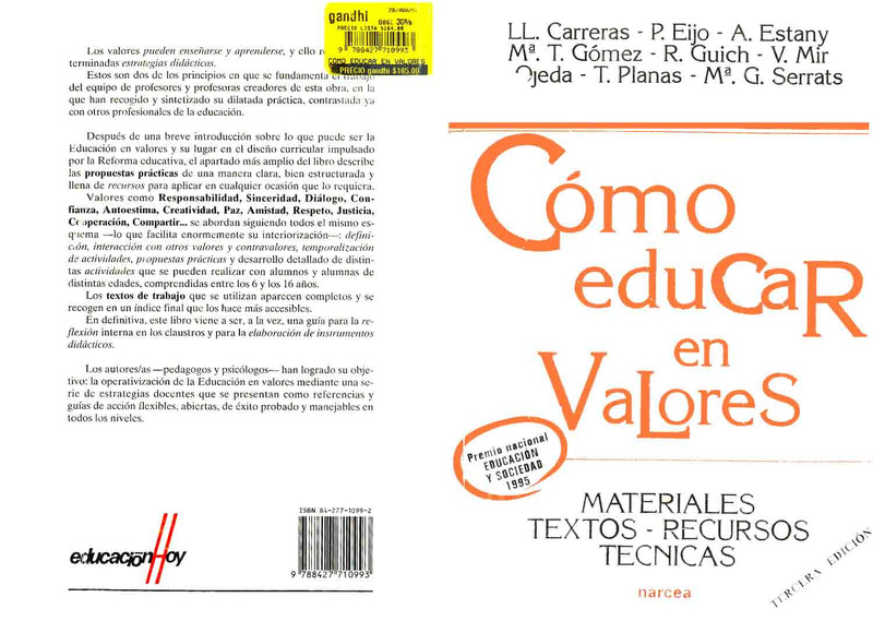 Como Educar en Valores: Materiales, Textos, Recursos y Técnicas (1/2) · Biblioteca Virtual - CCH